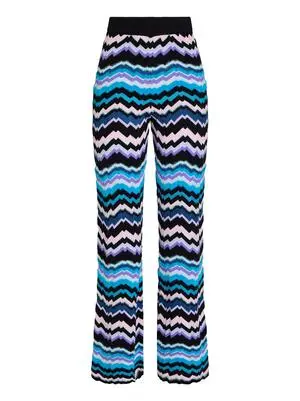 Missoni Crochet-knit Flared Pants - Turquoise