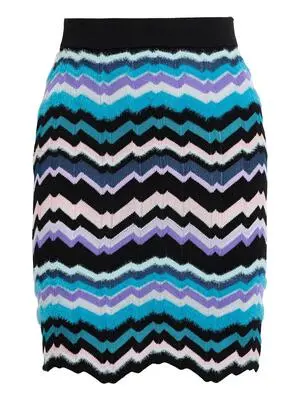 Missoni Brushed Crochet-knit Mini Skirt - Azure