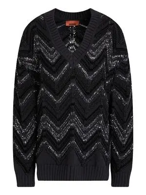 Missoni Sequin-embellished Knitted Sweater - Black
