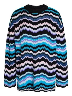 Missoni Brushed Intarsia-knit Sweater - Turquoise
