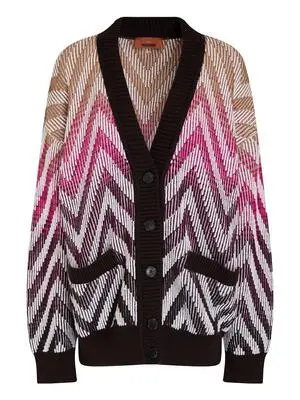 Missoni Ribbed Wool And Cotton-blend Cardigan - Multicolor