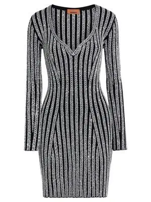 Missoni Sequin-embellished Ribbed-knit Mini Dress - Silver