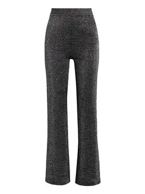 Missoni Metallic Crochet-knit Flared Pants - Silver