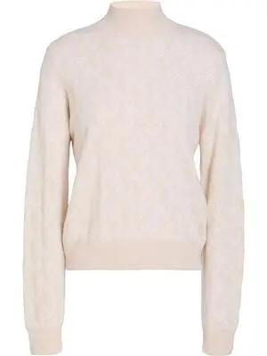 Missoni Wool And Cashmere-blend Turtleneck Sweater - Beige