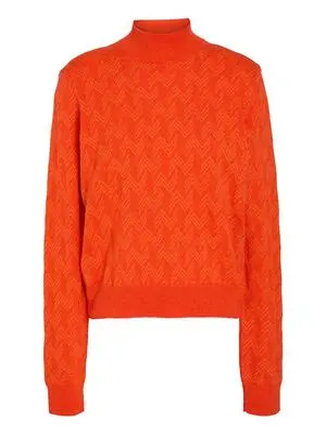Missoni Wool And Cashmere-blend Turtleneck Sweater - Bright Orange