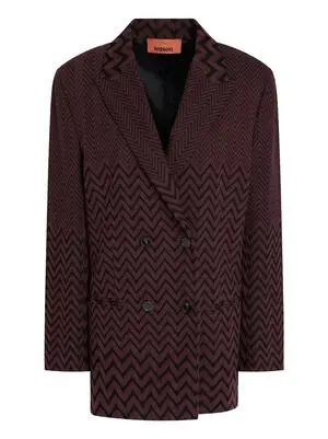 Missoni Double-breasted Jacquard-knit Cotton-blend Blazer - Chocolate