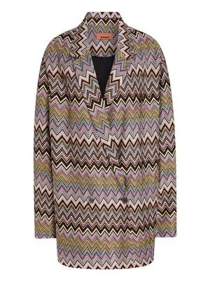 Missoni Double-breasted Crochet-knit Blazer - Multicolor