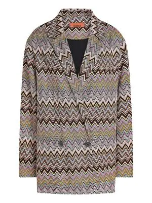Missoni Double-breasted Crochet-knit Blazer - Pink
