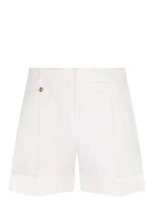 BOSS Pleated-front Cuffed Shorts - White