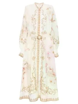 Zimmermann Floral Print Buttoned Dress - Neutrals