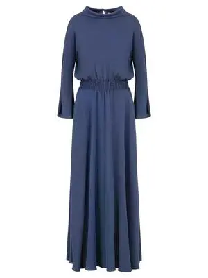 Giorgio Armani Elasticated-waist Day Dress - Blue