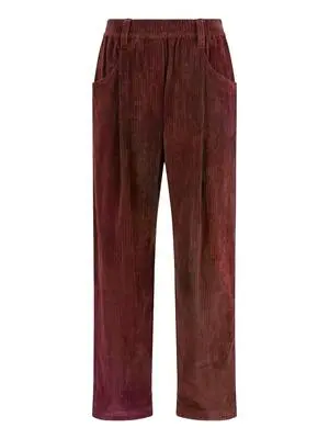 Brunello Cucinelli Corduroy Elastic-waist Trousers - Red