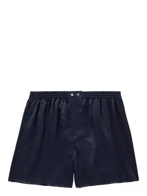 Zimmerli Silk-satin Boxer Shorts - Blue