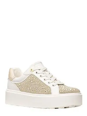 Michael Kors Romey Embellished Platform Sneaker - Natural