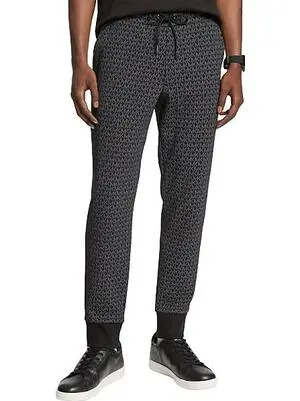 Michael Kors Signature Logo Print Cotton Blend Joggers - Black
