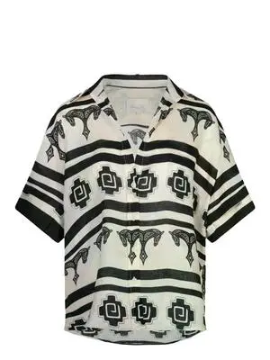 Johanna Ortiz Horse-print Striped Shirt - Neutrals