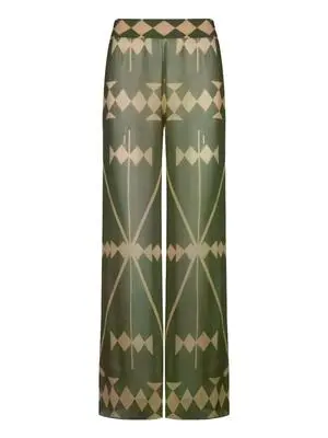 Johanna Ortiz Geometric-print Trousers - Green