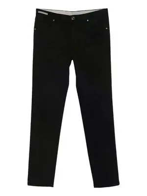 Corneliani Five-pocket Cotton Trousers - Black
