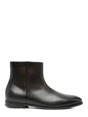 DOUCAL'S Zip-Detail Leather Ankle Boots