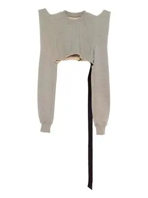 Rick Owens Frayed-hem Top - Grey