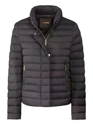MOORER Quilted High-neck Jacket - Black