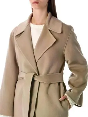 Alberta Ferretti Belted Wrap Coat - Neutrals