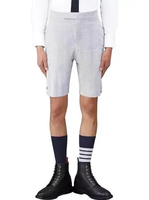 Thom Browne Striped Back-strap Shorts - Blue