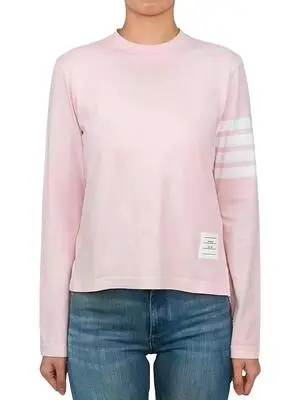 Thom Browne Four-bar Long-sleeve Sweater - Pink
