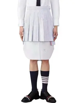 Thom Browne Striped Pleated Mini Skirt - Blue