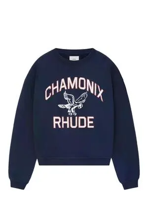 Rhude Eagle-embroidered Crewneck Sweater - Blue