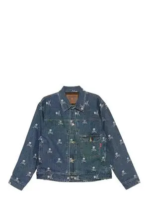 MASTERMIND WORLD Skull-crossbones Denim Trucker Jacket - Blue
