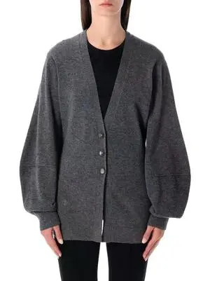 THE GARMENT Balloon-sleeve Buttoned Cardigan - Grey