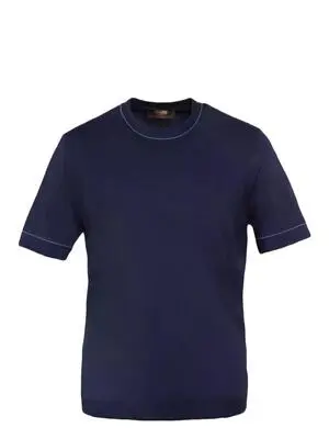 MOORER Short-sleeve Crew-neck T-shirt - Blue