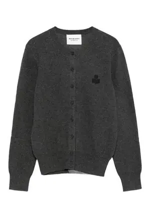 MARANT ETOILE Logo-embroidered Cardigan - Grey
