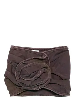 Magda Butrym Rose-shaped Draped Mini Skirt - Brown