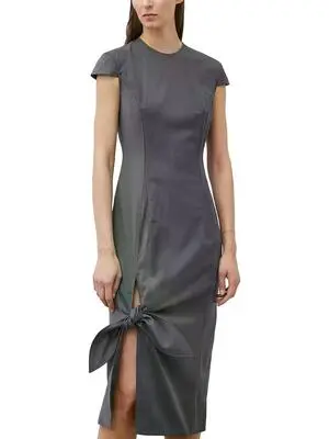 Remain Birger Christensen Side-tie Midi Dress - Grey