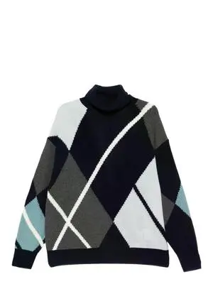 Eric Bompard Diamond-pattern Turtleneck Sweater - Blue