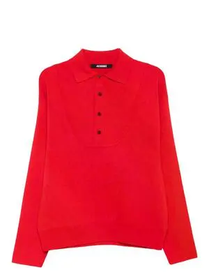 Jacquemus Pallone Knit Polo Shirt - Red