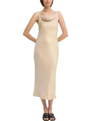 SANDRO FERRONE Slip Midi Day Dress - Neutrals