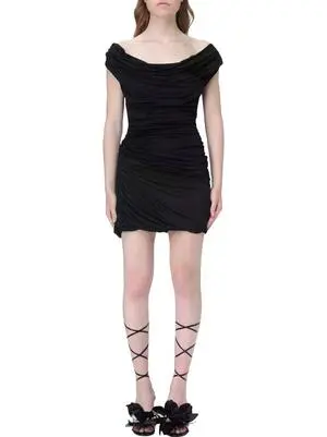 Magda Butrym Cowl-neck Draped Mini Dress - Black