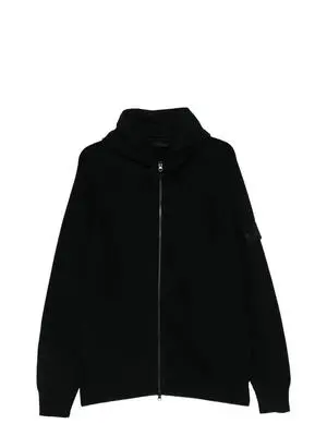 Stone Island Zip-up Hoodie - Black