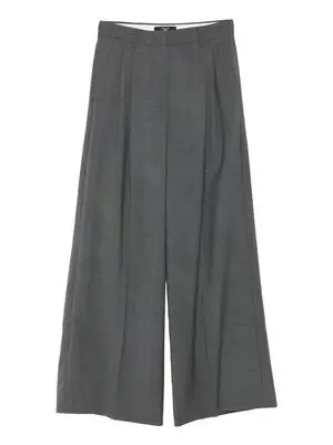 Max Mara Pleated Wide-Leg Trousers Grey