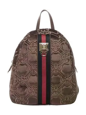 V°73 Quilted Floral Pattern Backpack - Brown