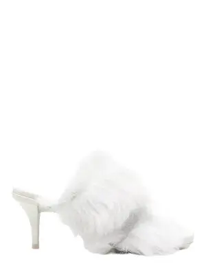 PEDRO GARCIA 65mm Fur-trimmed Mules - White