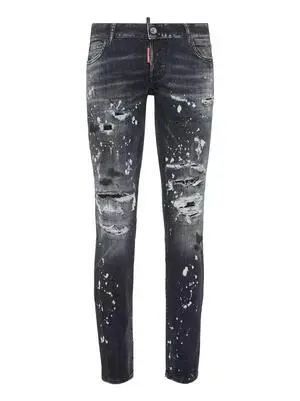 Dsquared2 Paint-splatter Distressed Jeans - Black