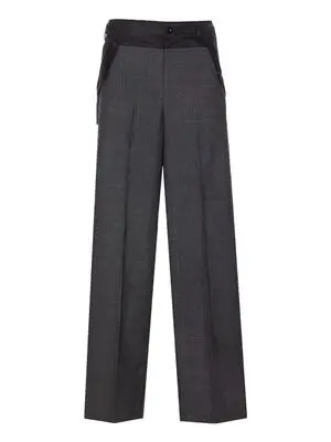 SACAI Check-Pattern Trousers With Buckle Detail