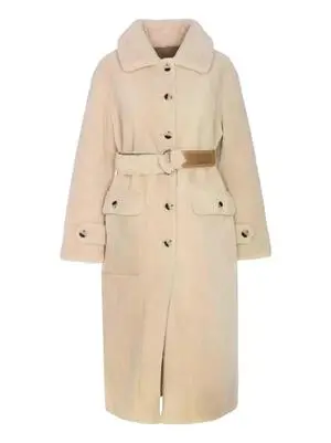 URBANCODE Faux-fur Belted Coat - Neutrals