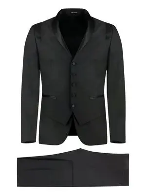 Tagliatore Shawl-collar Single-breasted Suit - Black