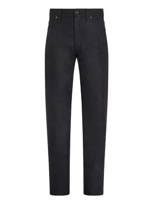 Zegna Roccia Cotton Trousers - Black