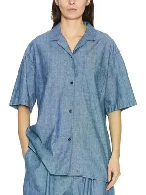 THE ROW Short-sleeve Collared Shirt - Blue